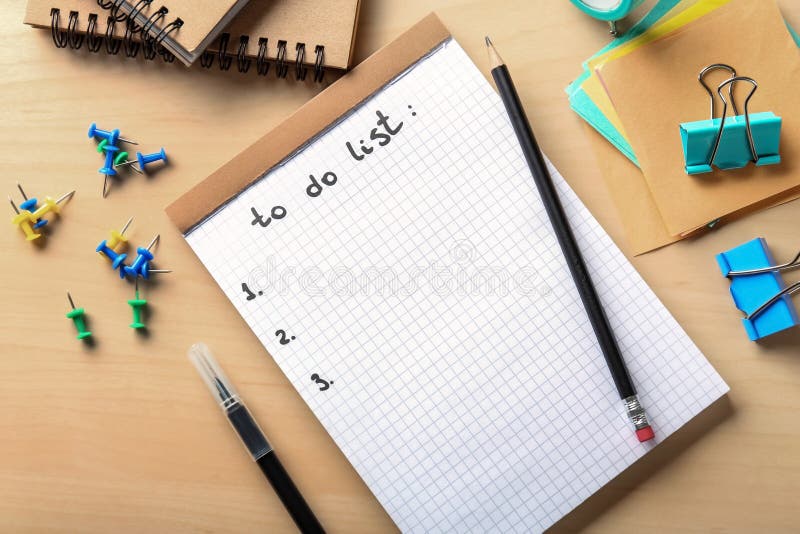 Composition with Empty To-do List on Table. Time Management Concept ...