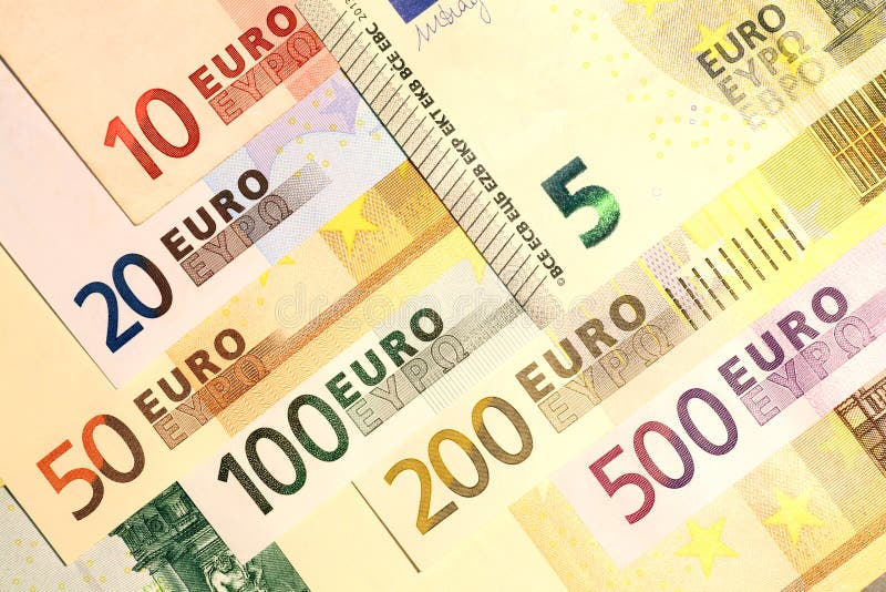 Composition of Euro Banknotes Stock Image - Image of hundreds, finance ...