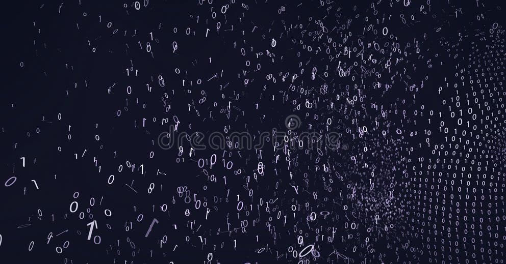 Composition of Exploding Binary Coding on Black Background Stock ...