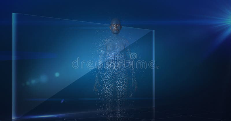 Composition of Exploding Human Body Formed with Grey Particles and ...