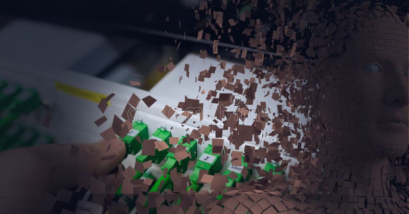 Computer Exploding With Energy. Stock Photo - Image of display, digital ...