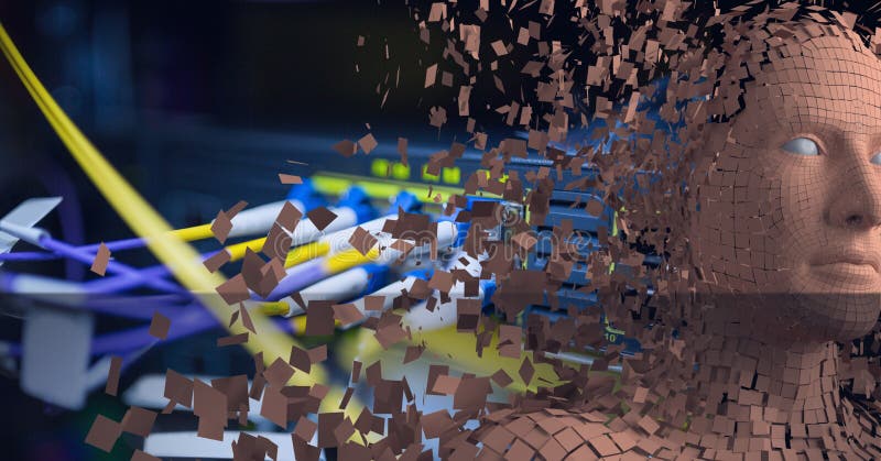 Computer Exploding With Energy. Stock Photo - Image of display, digital ...
