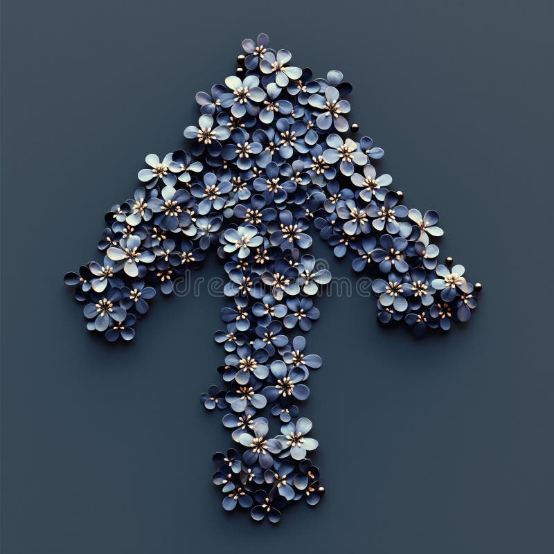 Composition Features an Arrow Meticulously Crafted from Clusters of ...