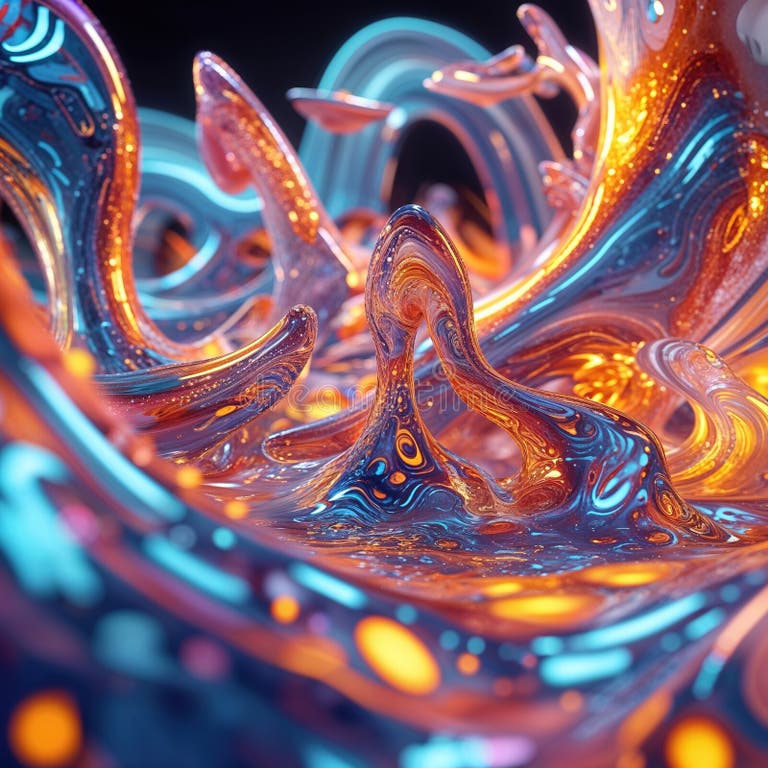 This Composition Features a Captivating Array of Fluid 3D Shapes ...