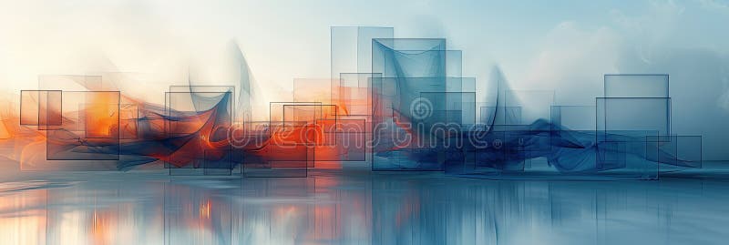 Dynamic Arrangement of Gradient Rectangles Surrounding Central Blue ...