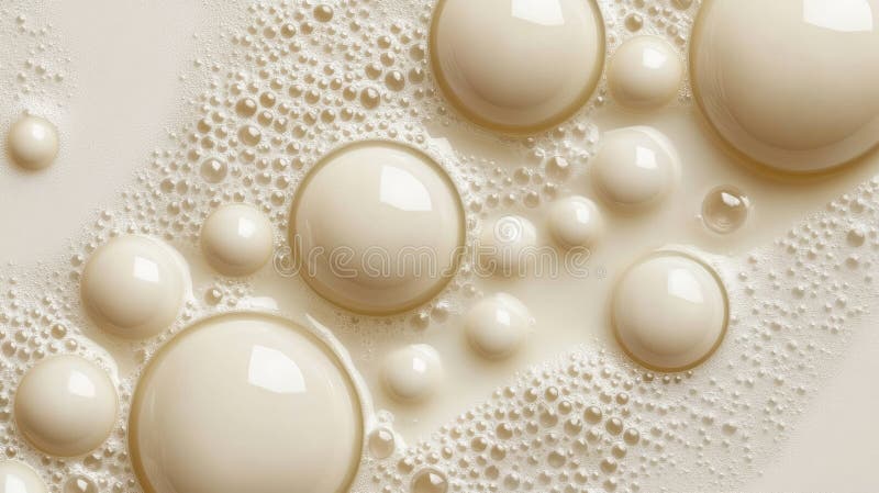 Clear Liquid Cosmetic Texture with Bubbles and Droplets Showcasing ...