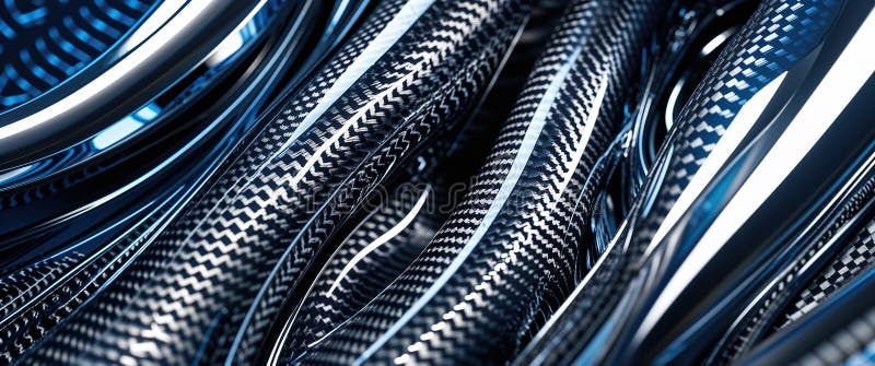 This Composition Features a Complex Arrangement of Intertwined Metallic ...