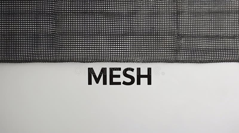 Textured Black Mesh Pattern with Bold Typography Against a Light ...