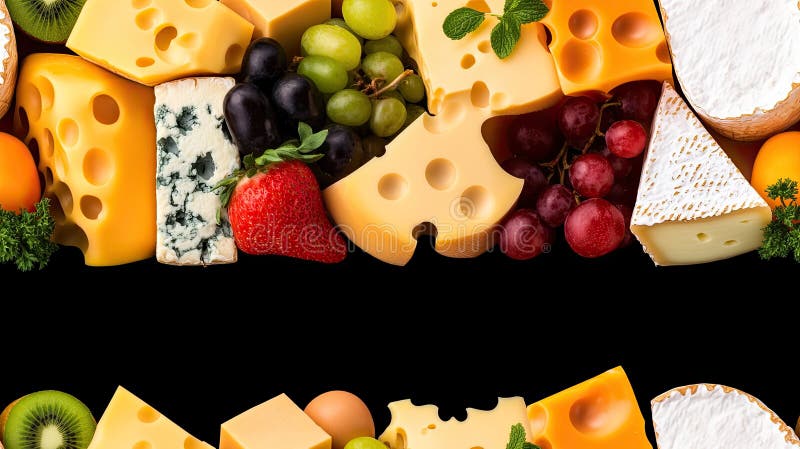 This Composition Features a Detailed Close-up of Cheese Layers ...