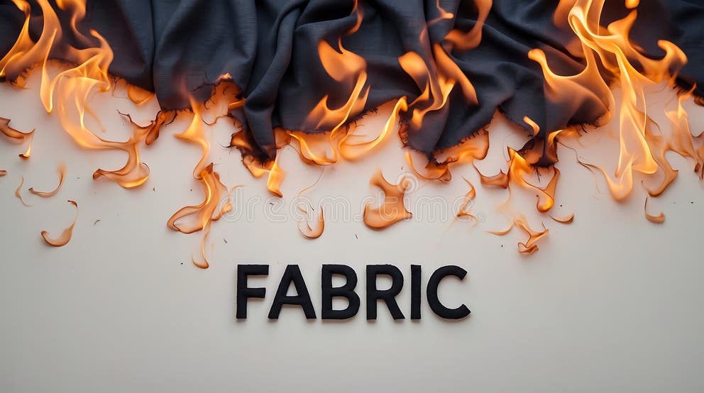 Burning Fabric with Flames Igniting from the Edges Creating a Striking ...