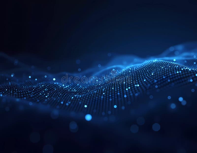 The Composition Features Flowing Blue Lines and Glowing Nodes that ...