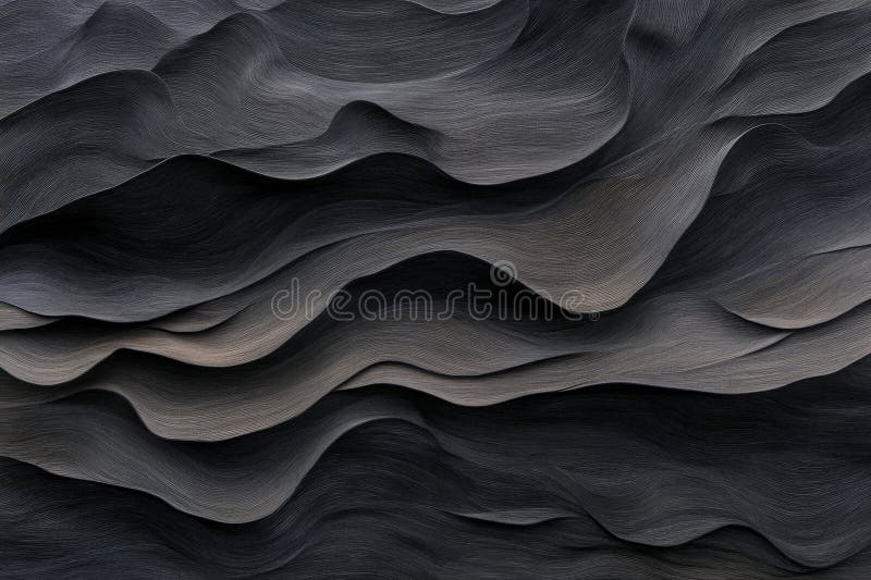 The Composition Features Fluid, Wave-like Forms in Layered Black ...