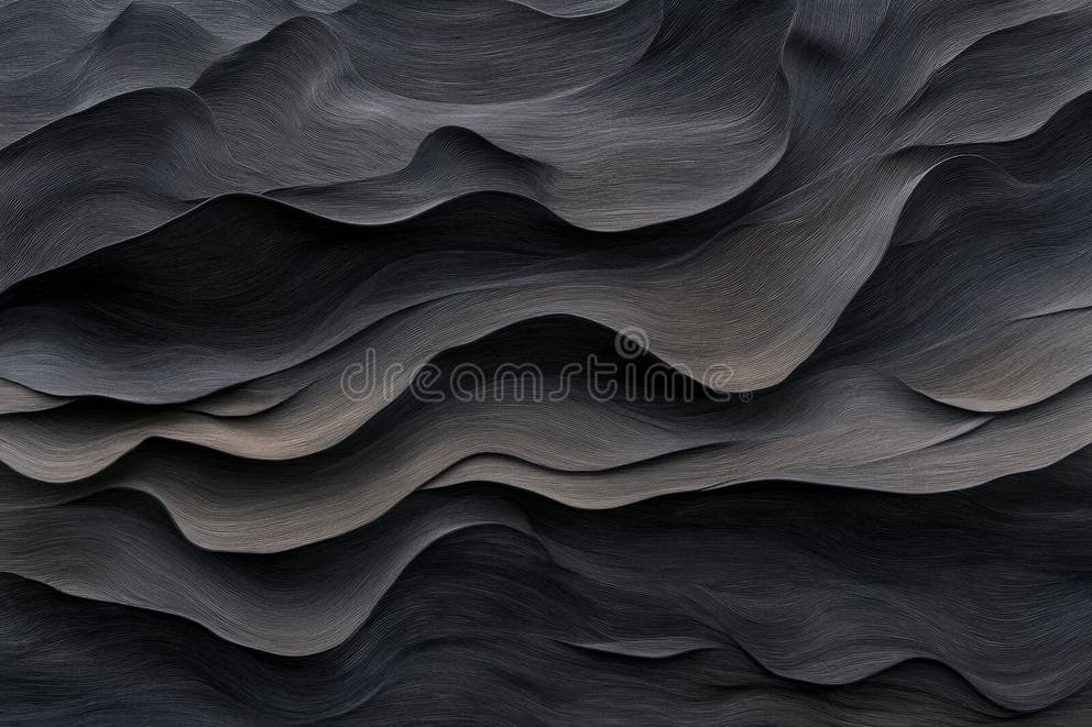 The Composition Features Fluid, Wave-like Forms in Layered Black ...