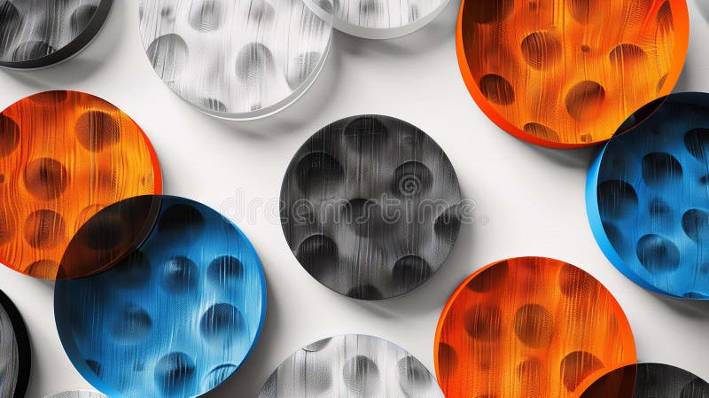 Composition Features One Blue Layer, One Orange Layer, and One Black ...