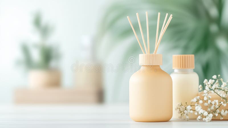 The Composition Features a Soothing Arrangement of Essential Oil ...