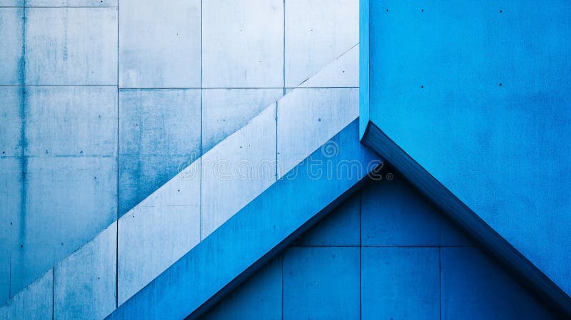 Geometric Blue Architectural Design with Angular Shapes and Textured ...