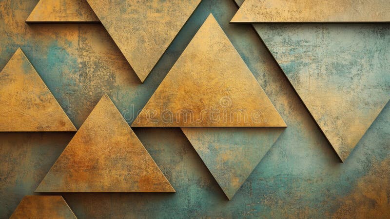 The Composition Features Unique Triangular Shapes Organized in an ...