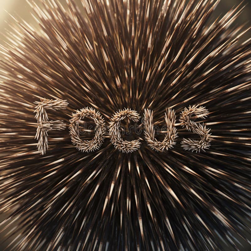 The Composition Features the Word "FOCUS" Crafted from Thorn-like ...