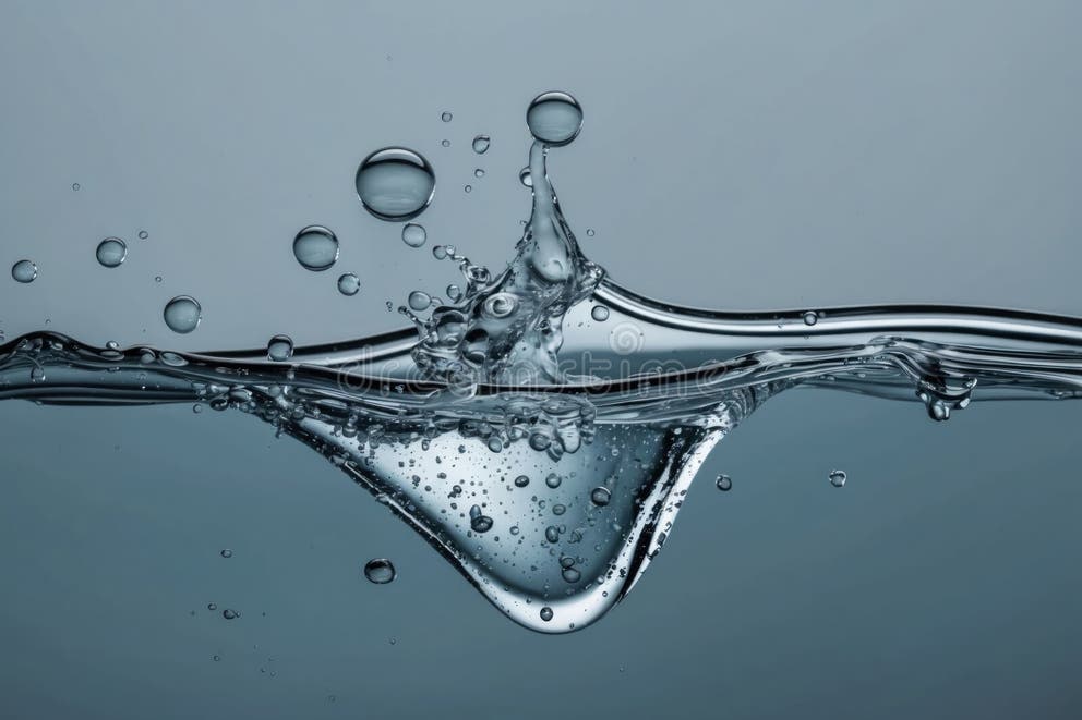 Composition Featuring Clear Gel Splashes, Droplets and Bubbles, a Clean ...