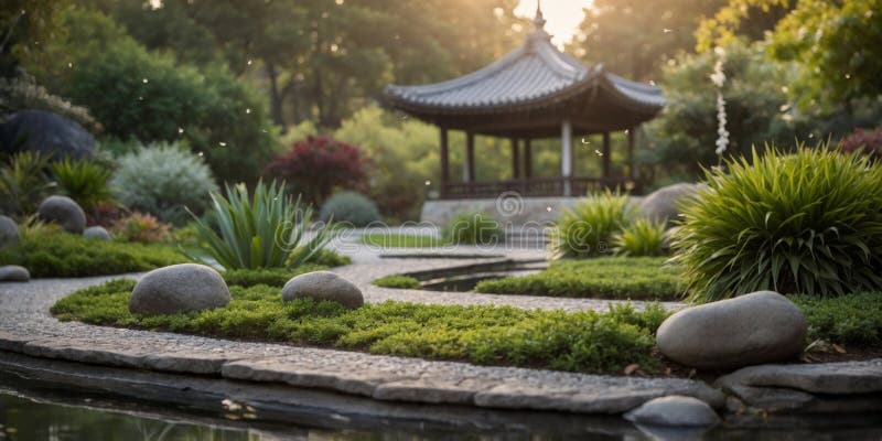 Composition Featuring a Peaceful and Zen-inspired Garden Scene. Stock ...