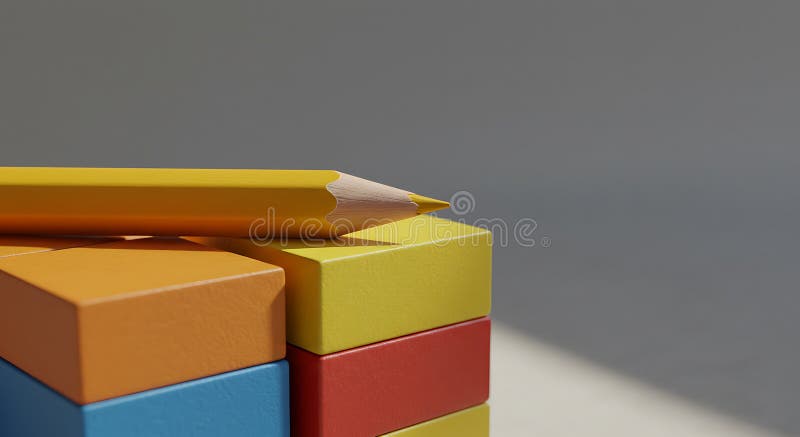 A Composition Featuring a Stack of Colorful Building Blocks in Orange ...