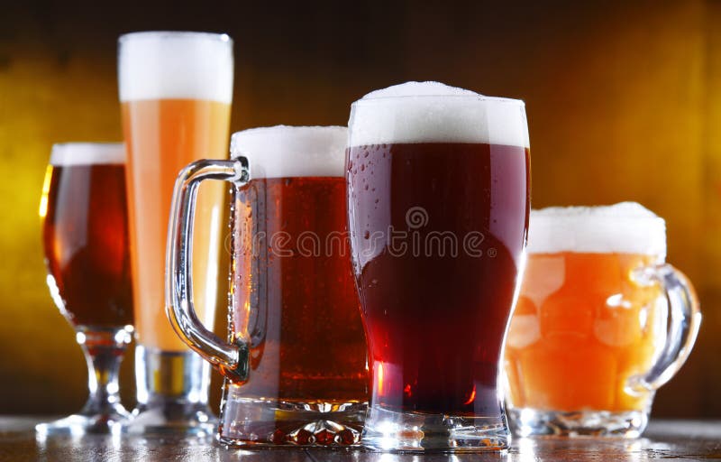 A beer in five glups stock image. Image of shows, alcohol - 126751141