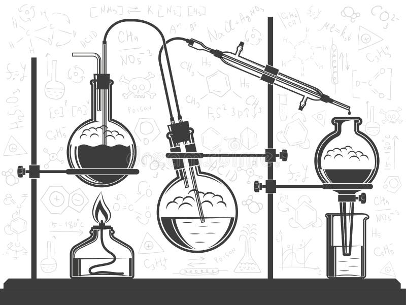 Chemical Reaction Consisting Stock Vector - Illustration of boiling ...