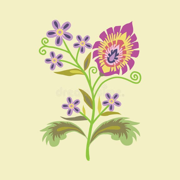 Composition of Folklore Elements, Stylized Colors and Patterns ...