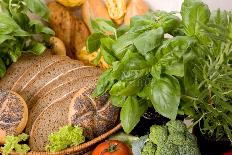 Composition of food stock image. Image of green, bread - 9110971