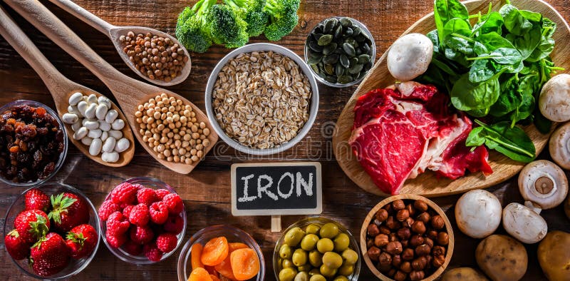 Composition with Food Products Rich in Iron Stock Photo - Image of ...