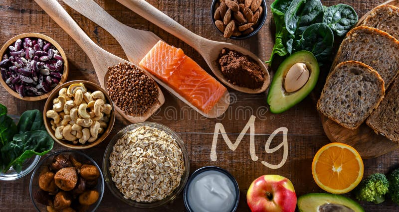Composition with Food Products Rich in Magnesium Stock Photo - Image of ...