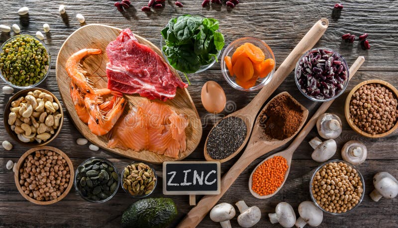 Composition with Food Products Rich in Zinc Stock Image - Image of ...