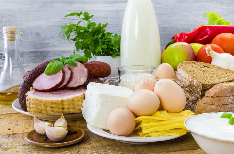 Composition Food Products Table Stock Image - Image of food, grocery ...