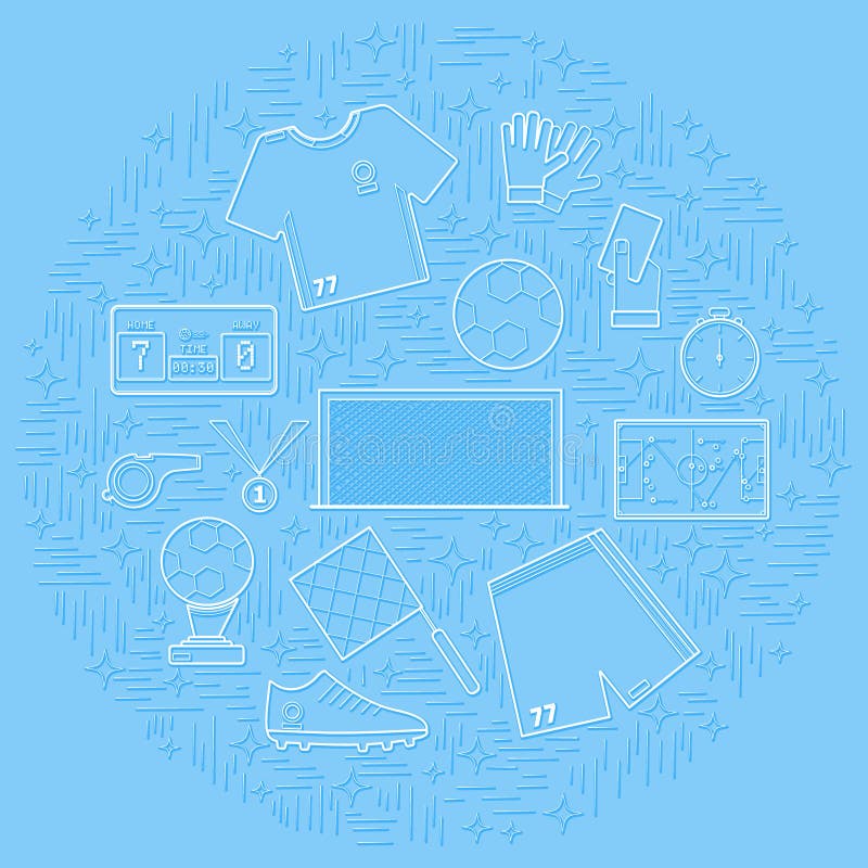 Soccer White with Shadows on Blue Stock Vector - Illustration of ball ...