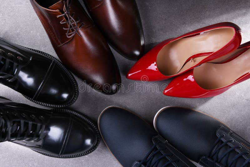 Composition with Four Pairs of Shoes Stock Photo - Image of elegant ...