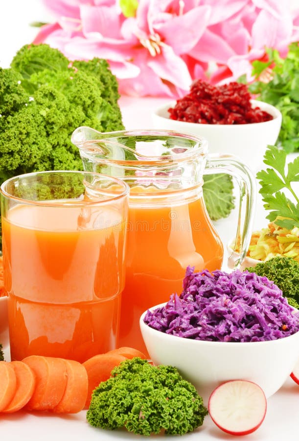 Composition with Four Vegetable Salad Bowls Stock Photo - Image of ...