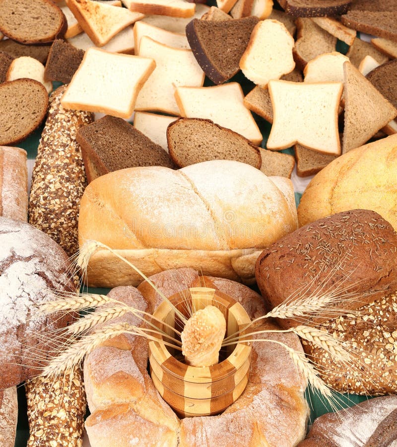 Composition of Fresh Bread Grain and Wheat. Stock Photo - Image of ...