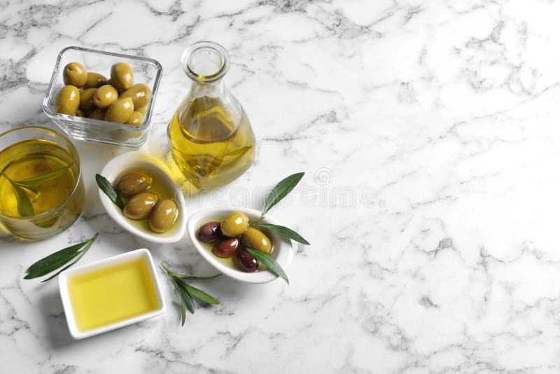 Composition with Fresh Olive Oil Stock Image - Image of bowl, fresh ...