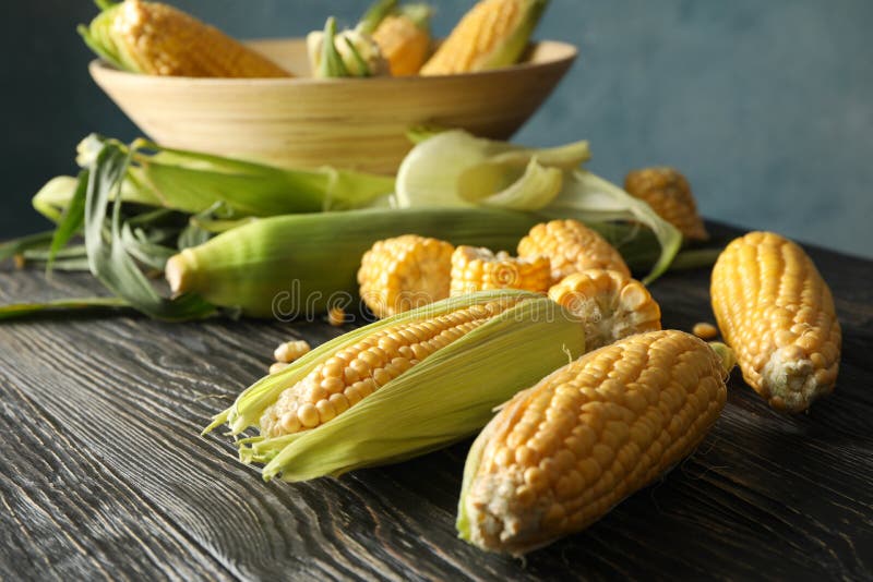 Composition with Fresh Raw Corn Stock Photo - Image of healthy, natural ...
