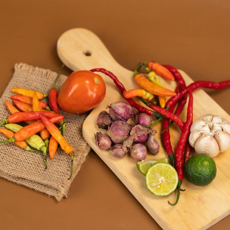 The Composition of Fresh Spices in an Aesthetic Layout Stock Image ...
