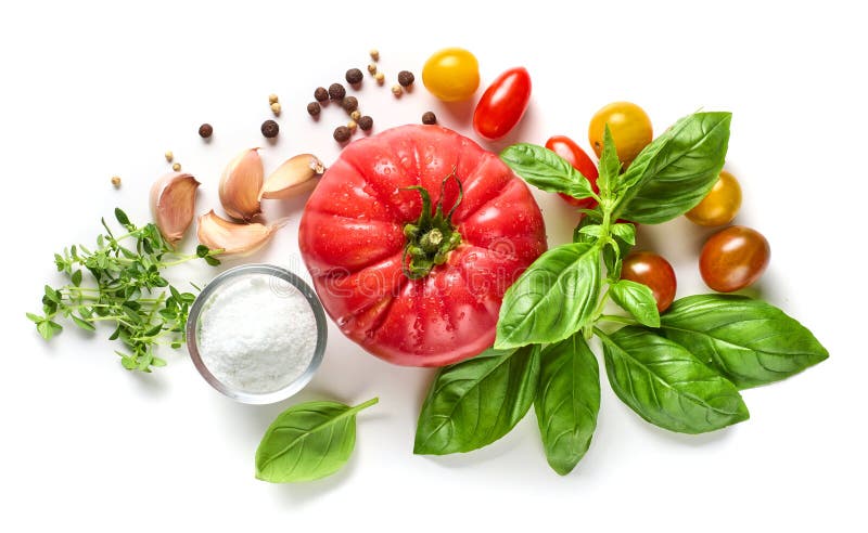 Composition of Fresh Tomato and Spices Stock Image - Image of diet ...