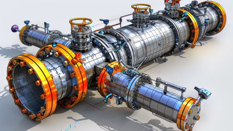 Composition of the Gas Pipeline Coupling Stock Illustration ...