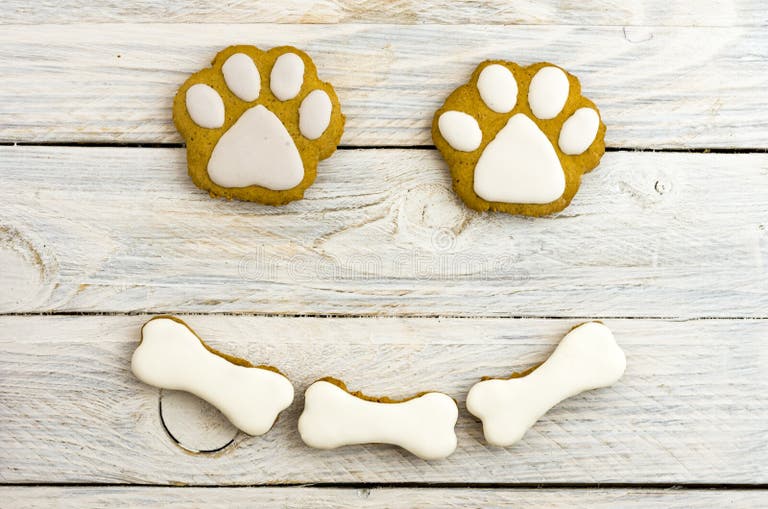 Composition of Gingerbread. Dog Theme. Smile. Stock Image - Image of ...