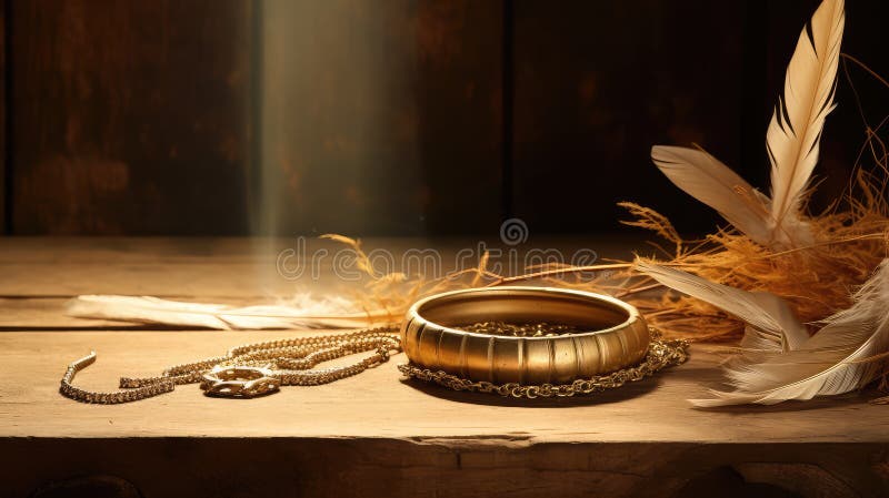 Composition Gold Chain Circle Stock Illustration - Illustration of ...