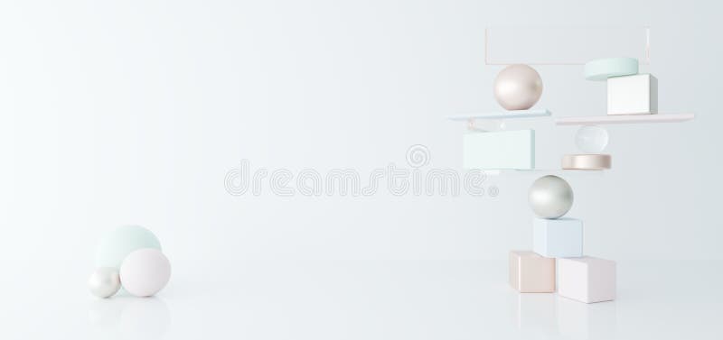 Composition.Gold,metal, Glass, Colored Matte Objects Stock Illustration ...