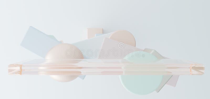 Composition.Gold,metal, Glass, Colored Matte Objects Stock Illustration ...