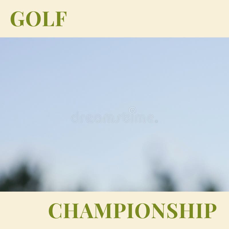 Composition of Golf Championship Text and Copy Space on Blue Background ...