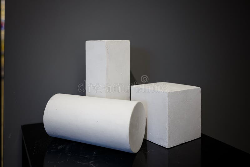 Composition of Gypsum Geometric Figures for Teaching Drawing Stock ...