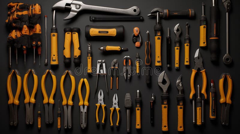 Composition of the Hand Tools Stock Illustration - Illustration of ...