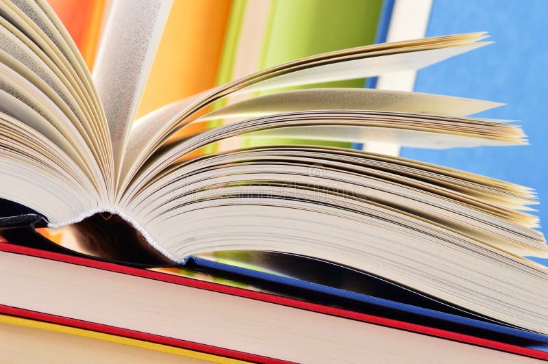 Composition with Hardcover Books in the Library Stock Photo - Image of ...